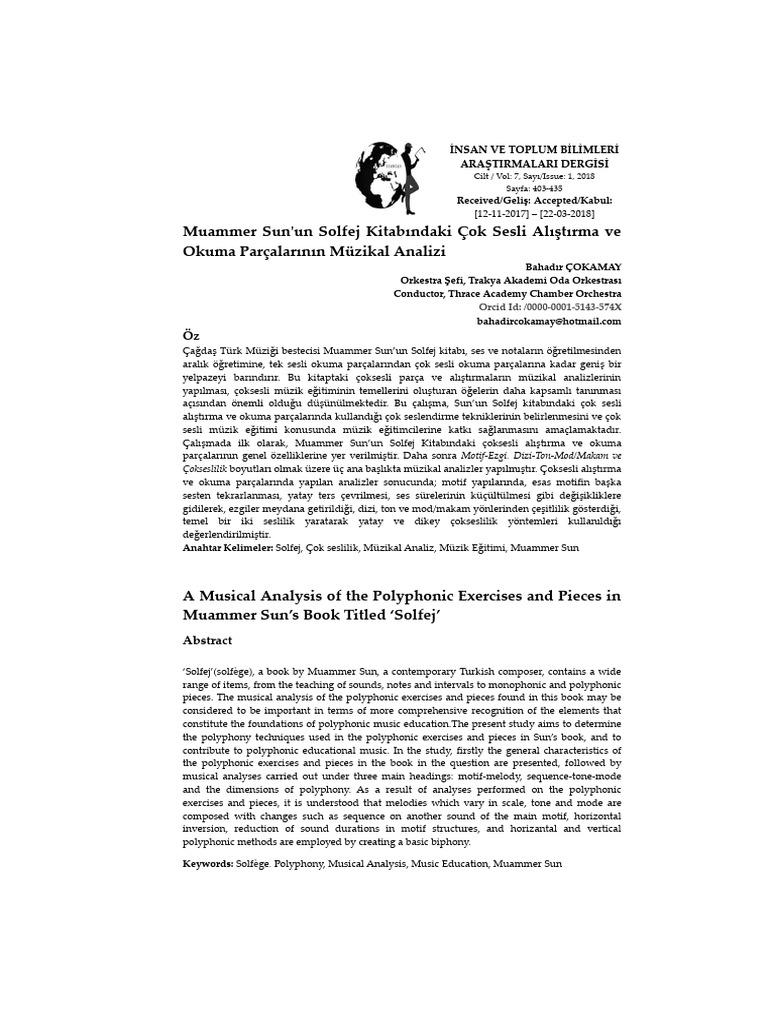 Muammer Sunun Solfej Kitabindaki Cok Ses | PDF