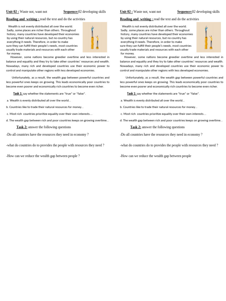 Handout Waste Not Want Not Sharing Wealth | PDF | Economic Inequality ...