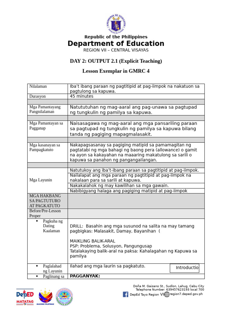 GMRC-Matatag_LP_Template | PDF
