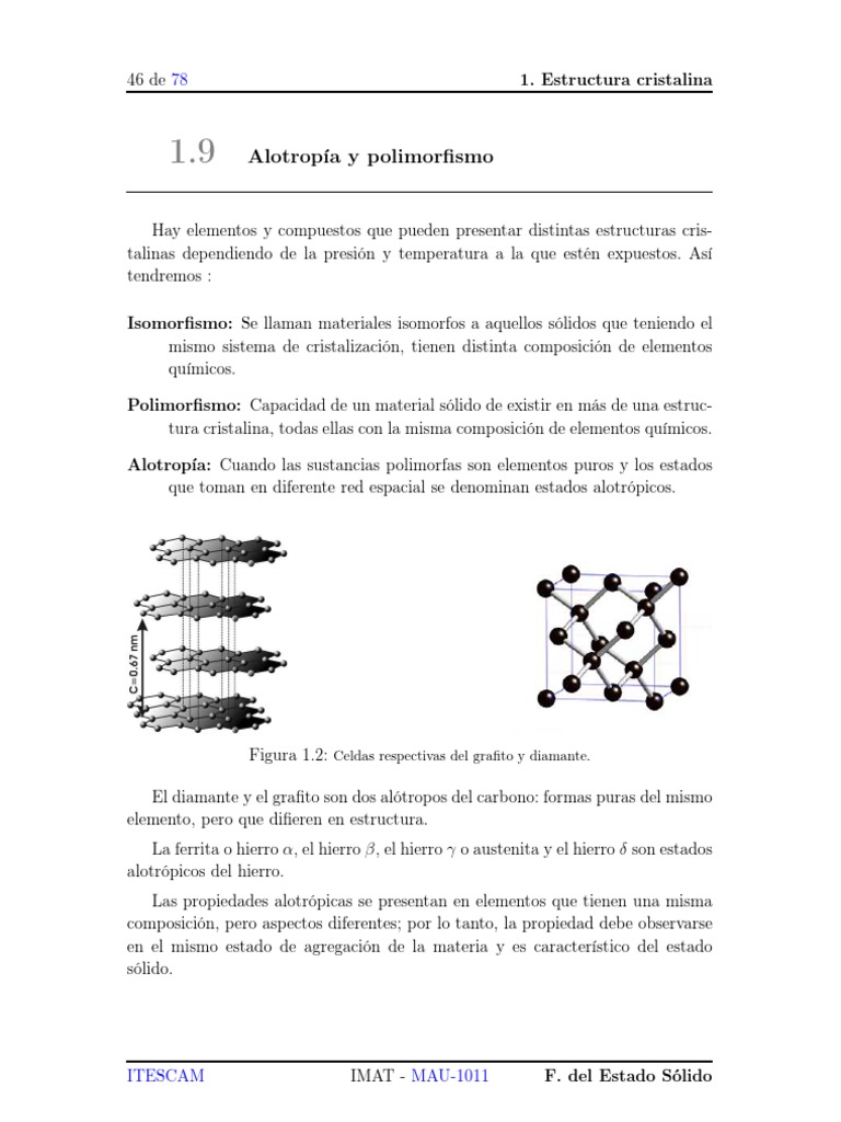 Alotropía y Polimorfismo en Sólidos | PDF | Grafito | Carbón