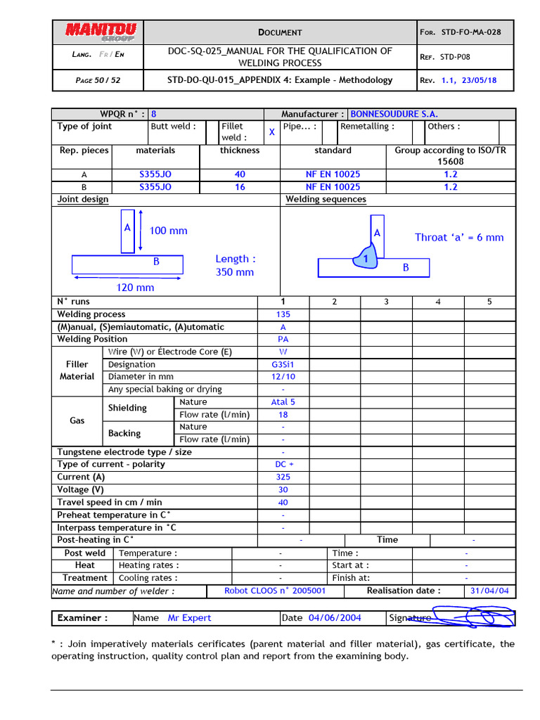 WPQR_format | PDF | Welding | Construction