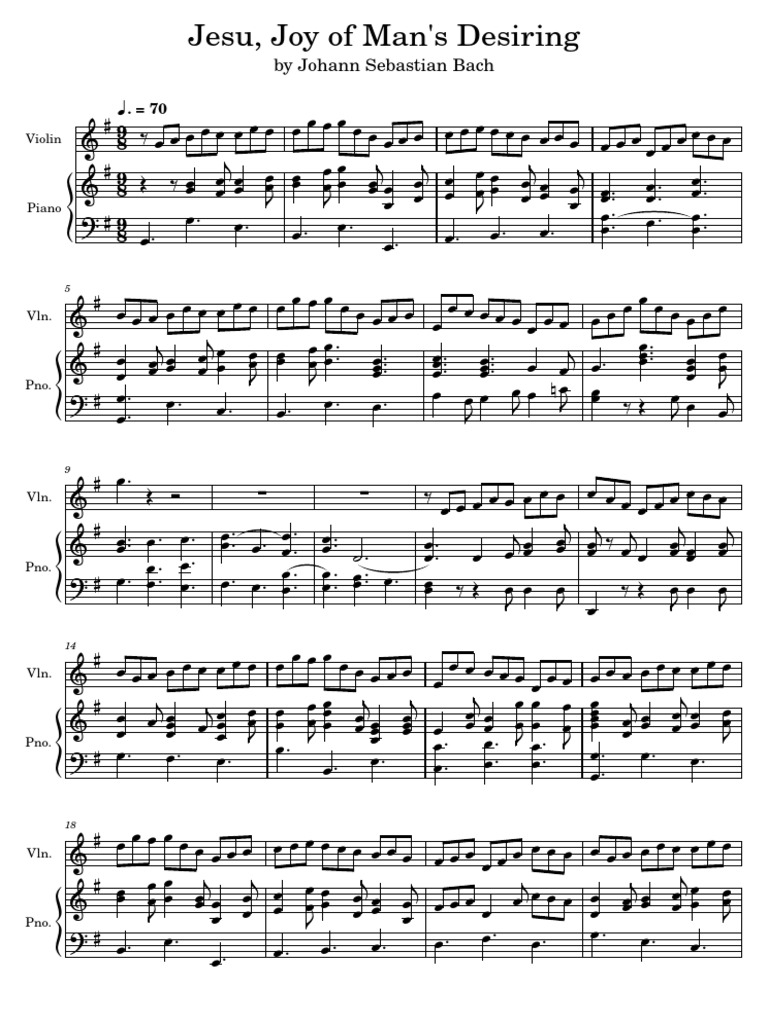 Jesu_Joy_Of_Mans_Desiring_Duet | PDF | Jesu, Joy Of Man's Desiring ...