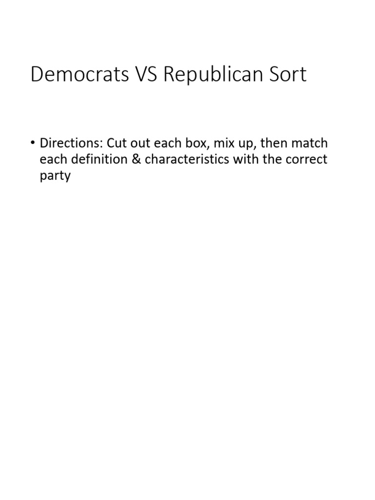 Democrat Vs Republican Sort | PDF