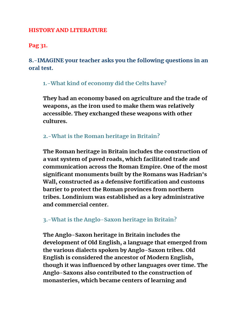 HISTORY AND LITERATURE | PDF | Beowulf | Anglo Saxons