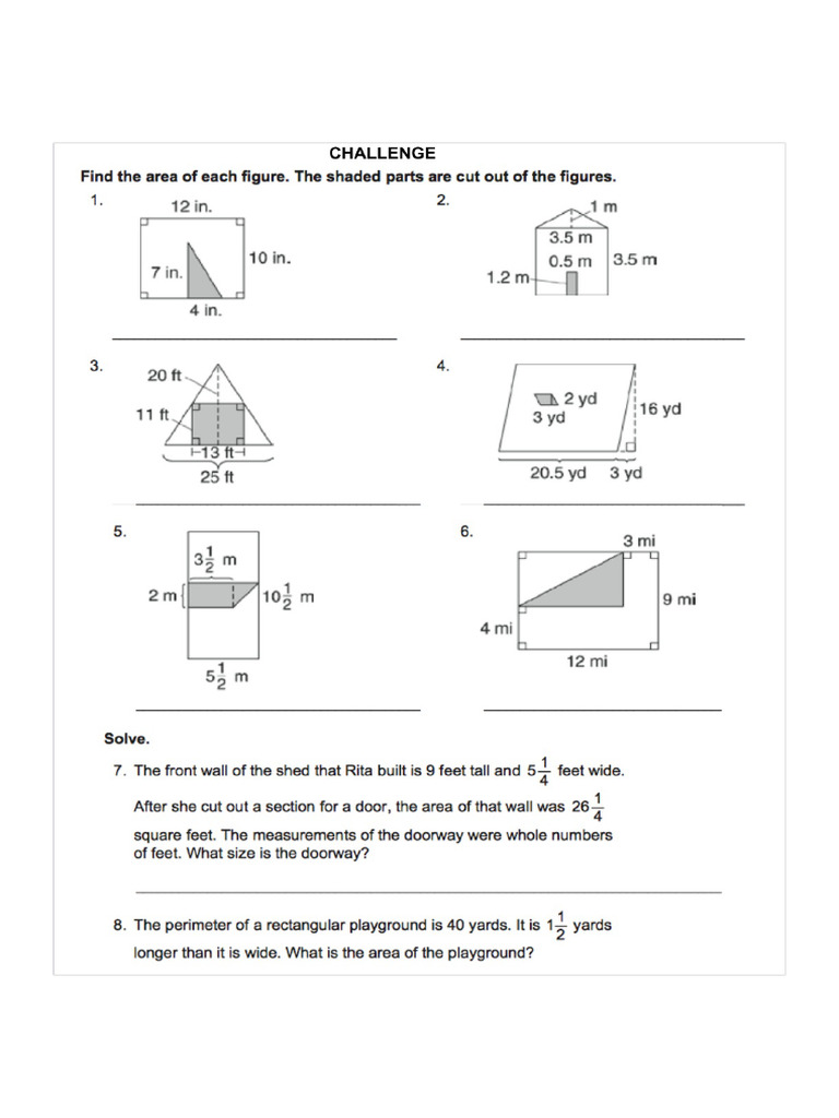 13 4 Area of Irreg Shapes Challenge | PDF