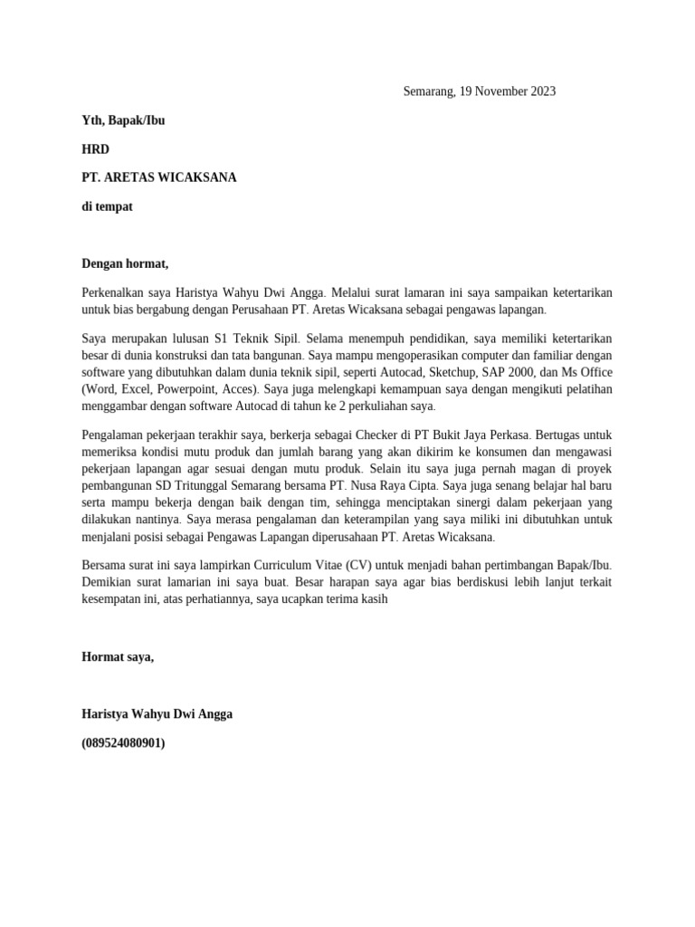 lamaran angga.. | PDF