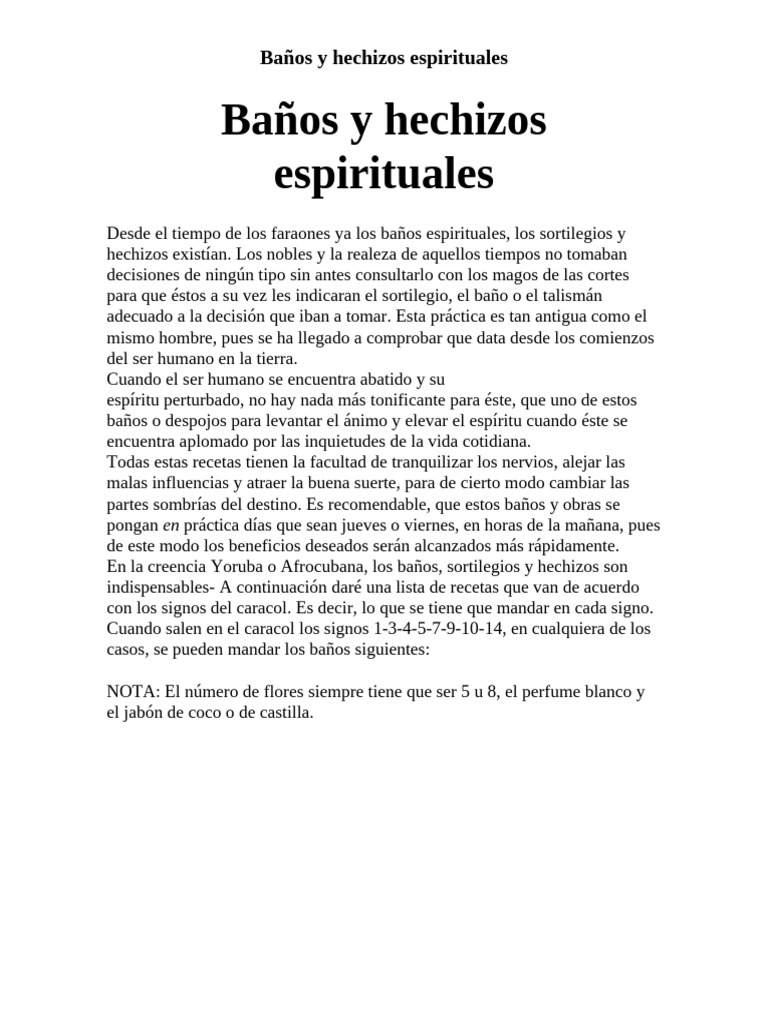 Baños_y_hechizos_espirituales | PDF