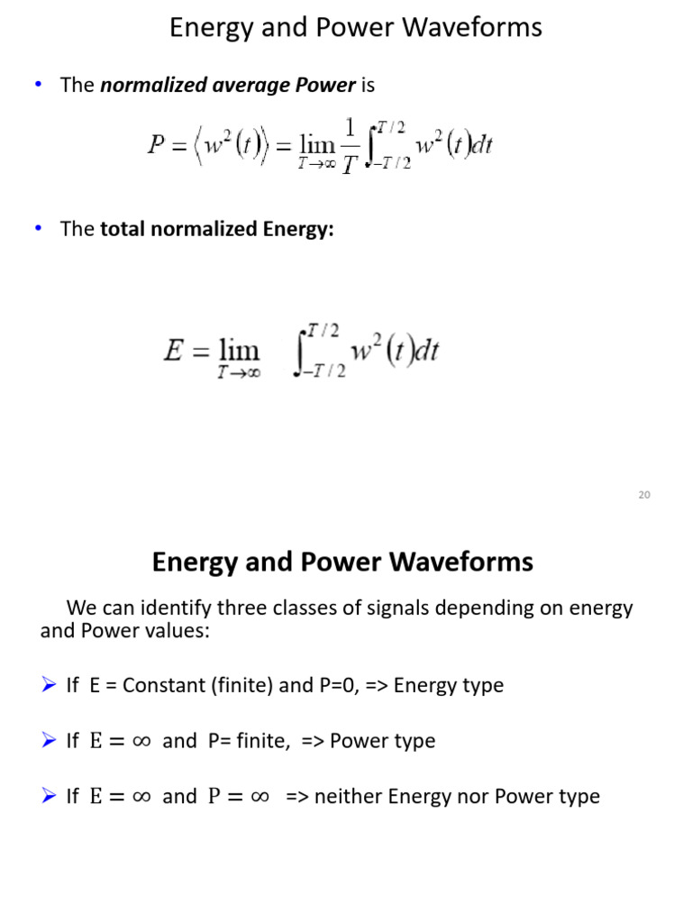 Energy vs. Power Signal Types | PDF