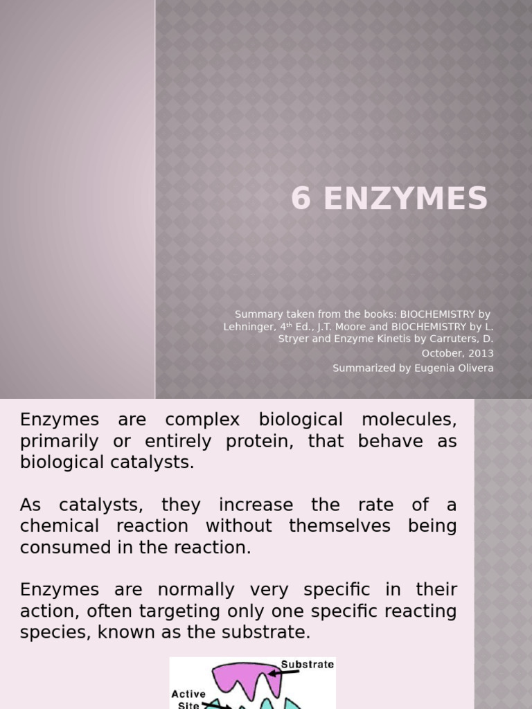 06_Enzymes | PDF | Enzyme | Active Site