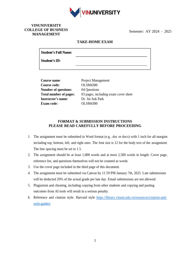 [OLSM4300] Take-home Exam_Set A | PDF | Performance Indicator | Cognition