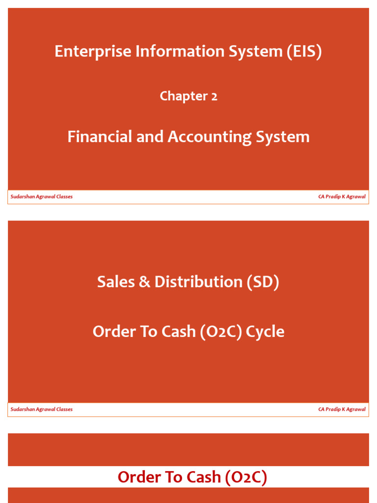 EIS Chapter 2 Financial and Accounting System Order To Cash (O2C) Cycle ...