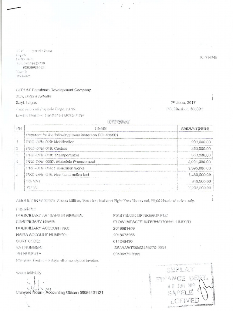 Flare Tip Scan Invoice | PDF