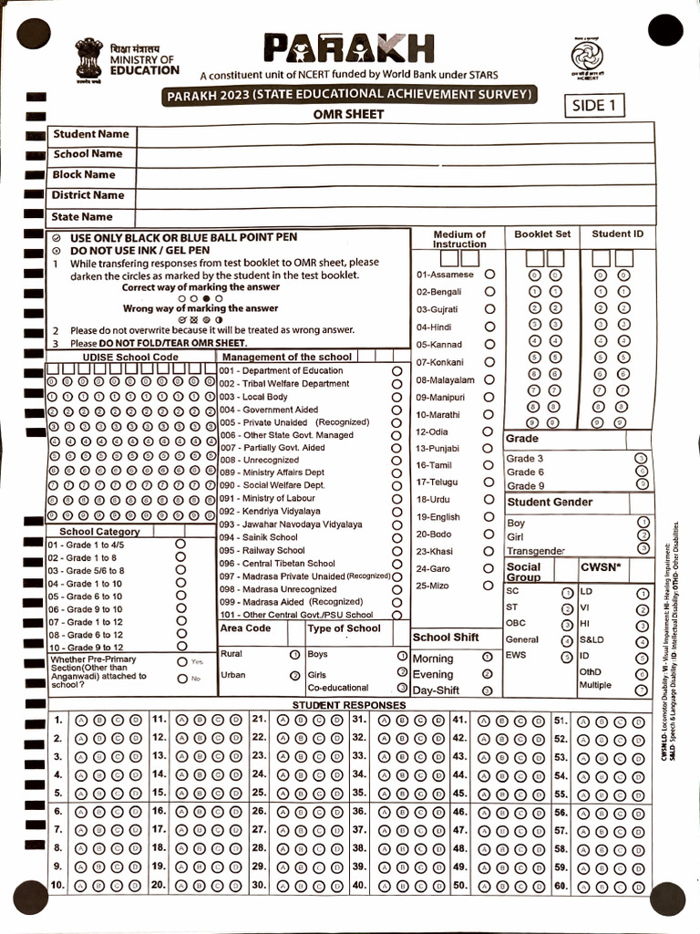 OMR PARAKH | PDF | Writing Implements