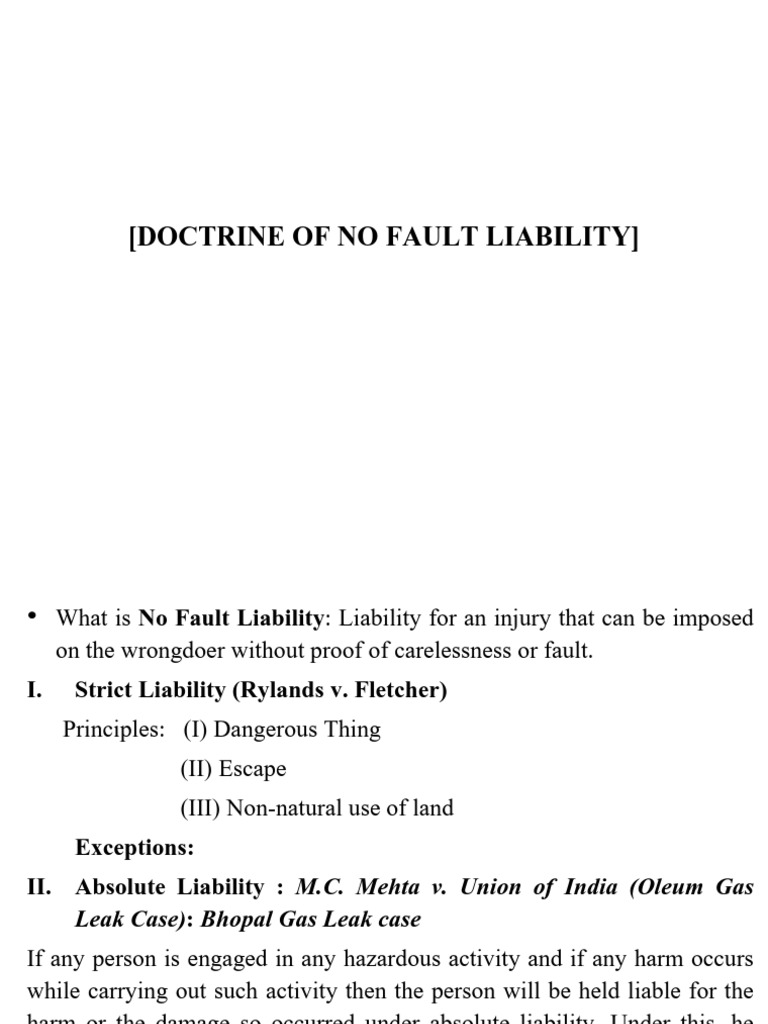 No Fault Liability in Public Insurance | PDF | Legal Liability ...