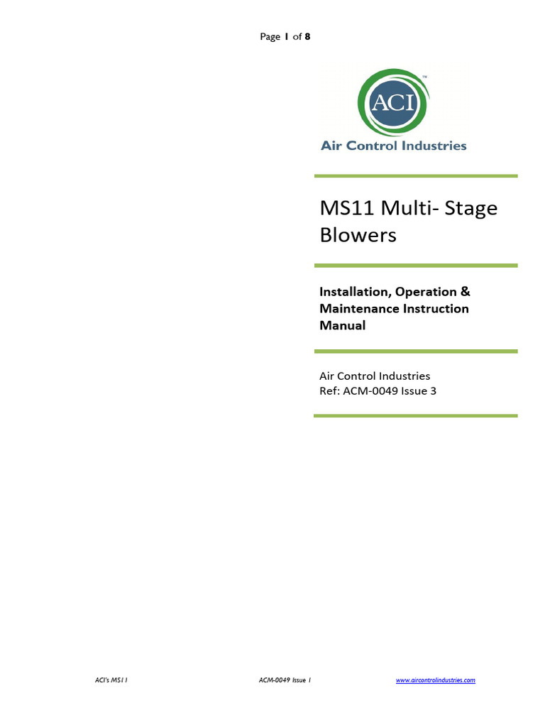 ACM 0049 Issue 3 MS11 Multi Stage Blowers | PDF | Fuse (Electrical) | Safety