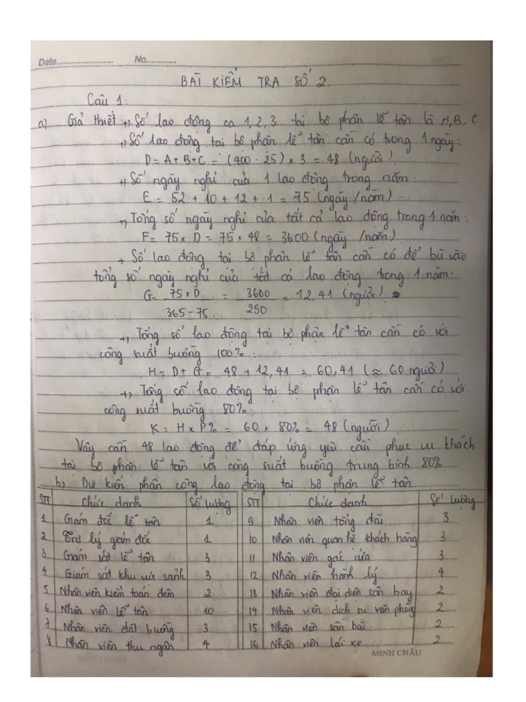 Bài KT số 2 QTLT | PDF