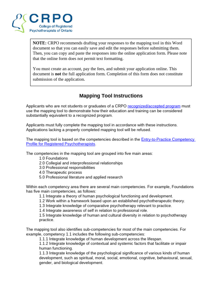 Blank Fillable Mapping Tool Sept2922 | PDF | Psychotherapy | Psychology