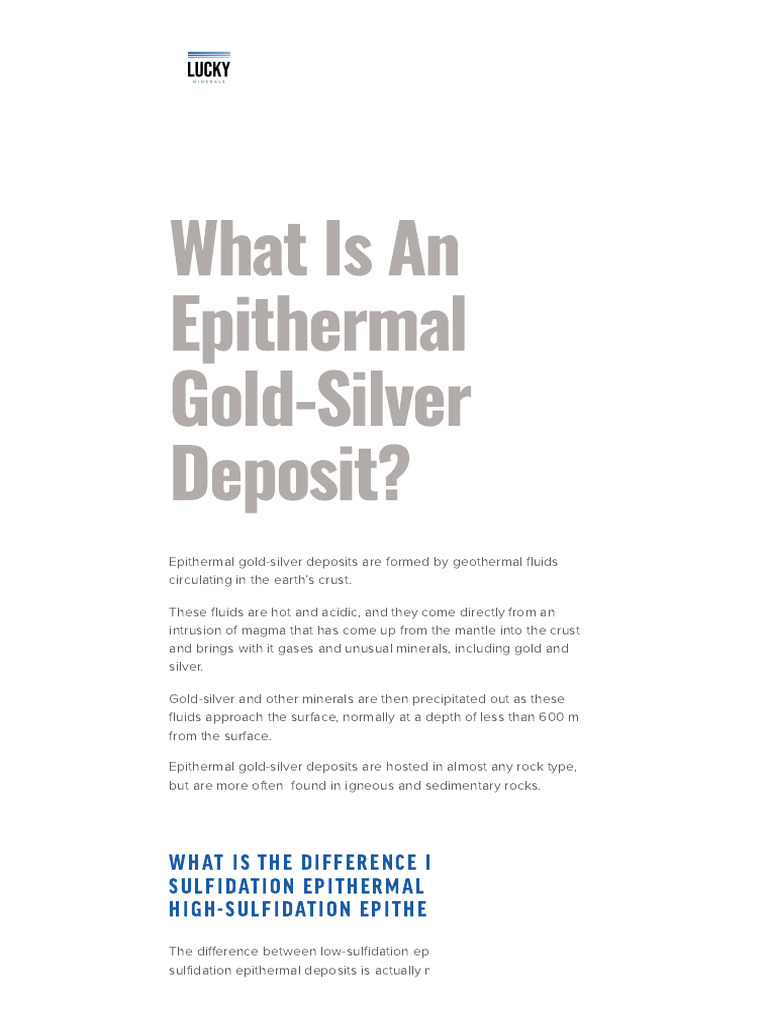 Epithermal Deposits - Lucky Minerals | PDF | Igneous Rock | Natural ...