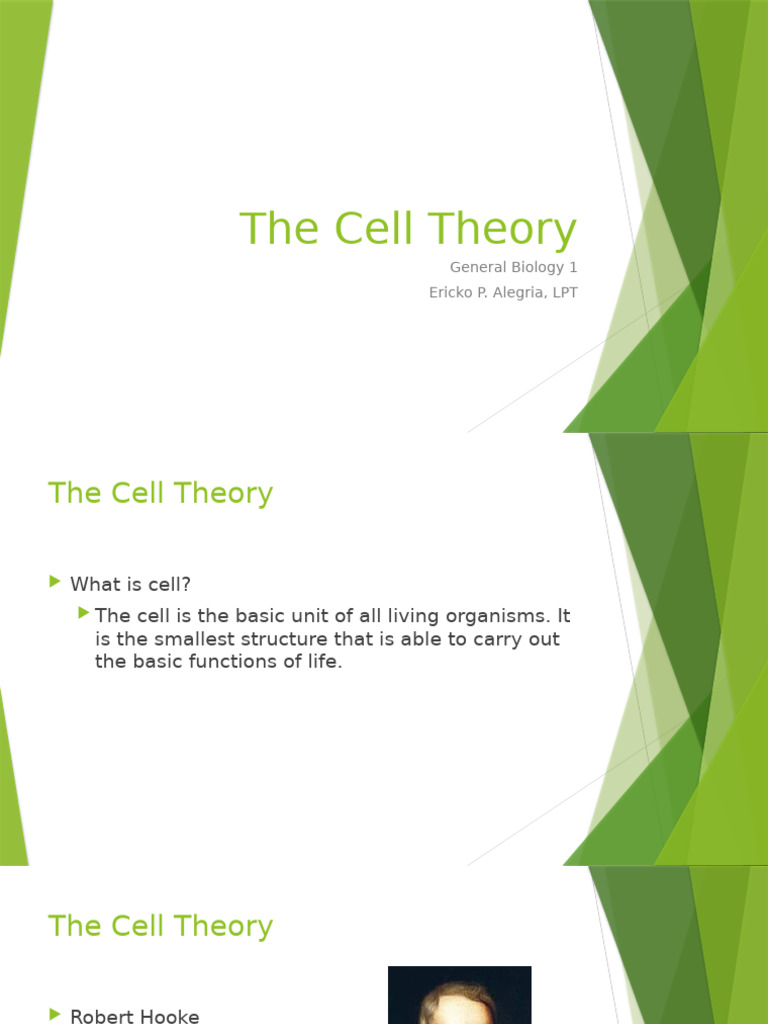 Lesson 1 - The Cell Theory | PDF | Endoplasmic Reticulum | Cell (Biology)