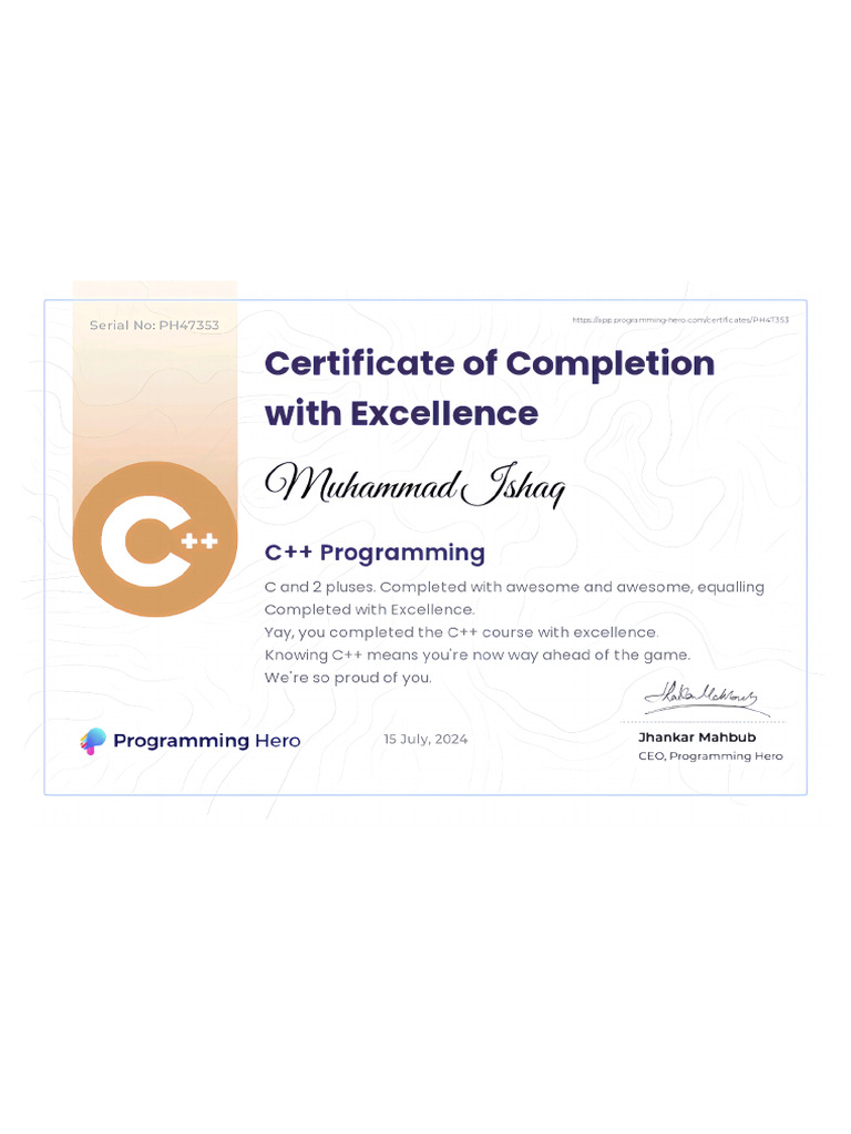 My CPP Mastery Certificate | PDF