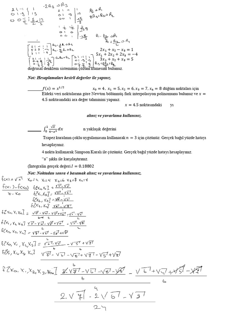 MAT311_EskiFinalsorularÄ± | PDF