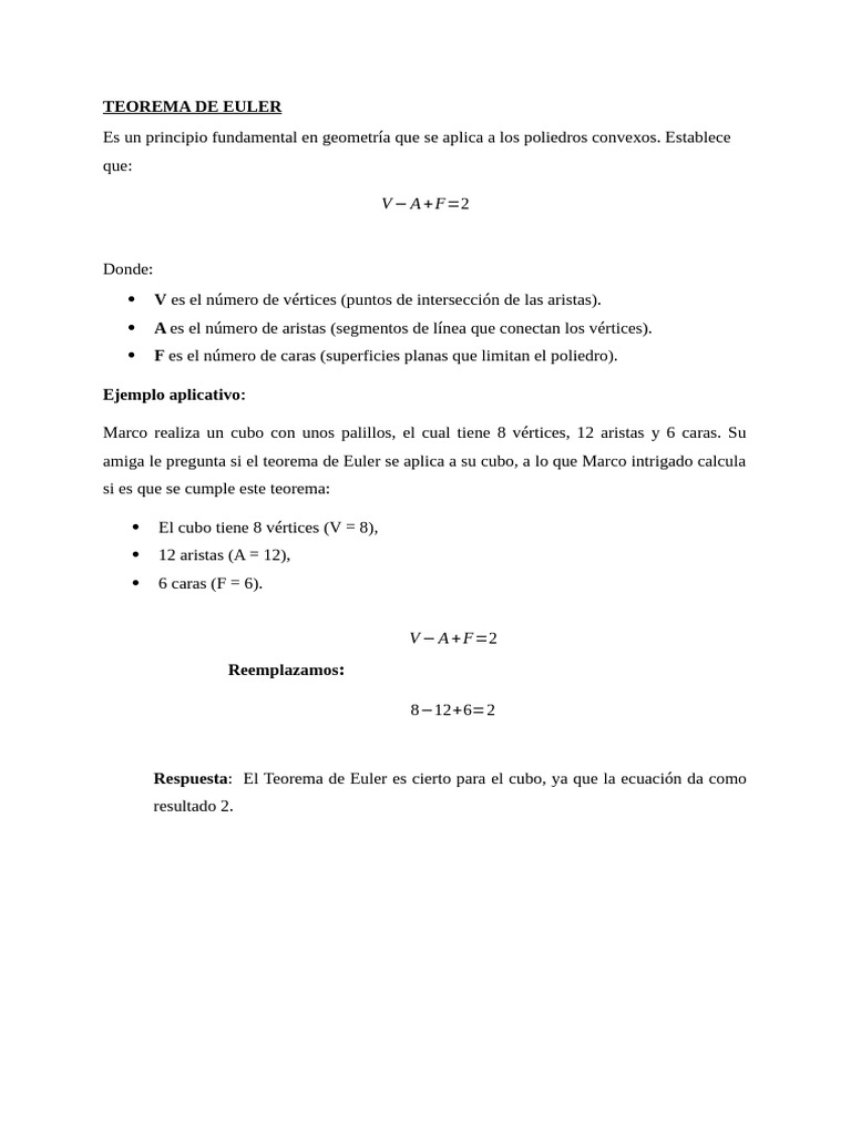Teorema de Euler | PDF | Tetraedro | Triángulo