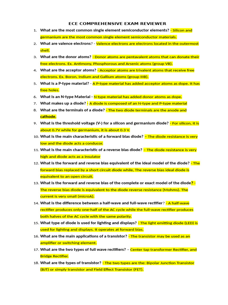 Ece Comprehensive Exam Reviewer 2 | PDF | Field Effect Transistor ...