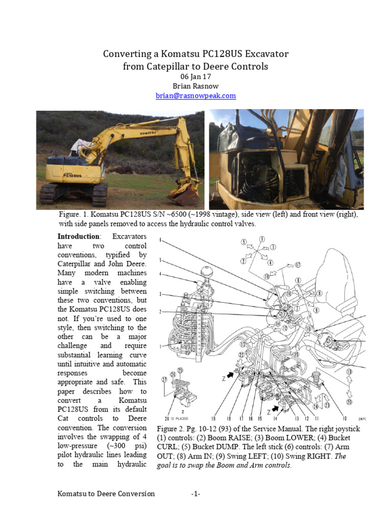 Convert Komatsu PC128US to Deere Controls | PDF | Manufactured Goods ...