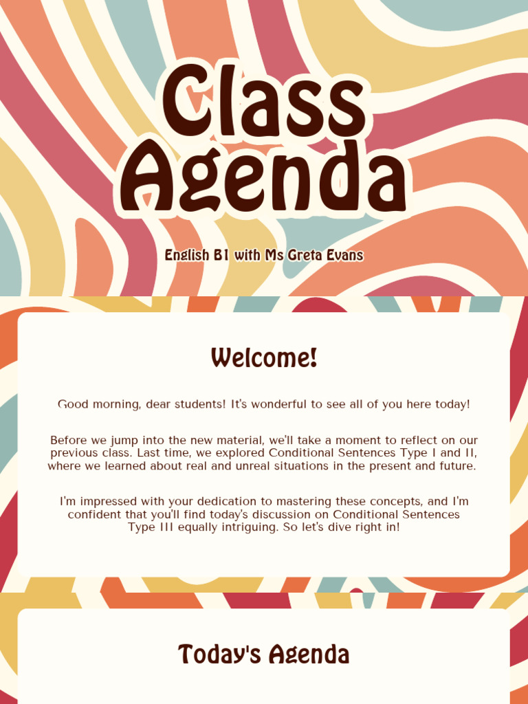 Class Agenda Presentation in Colorful Retro Style | PDF | Human ...