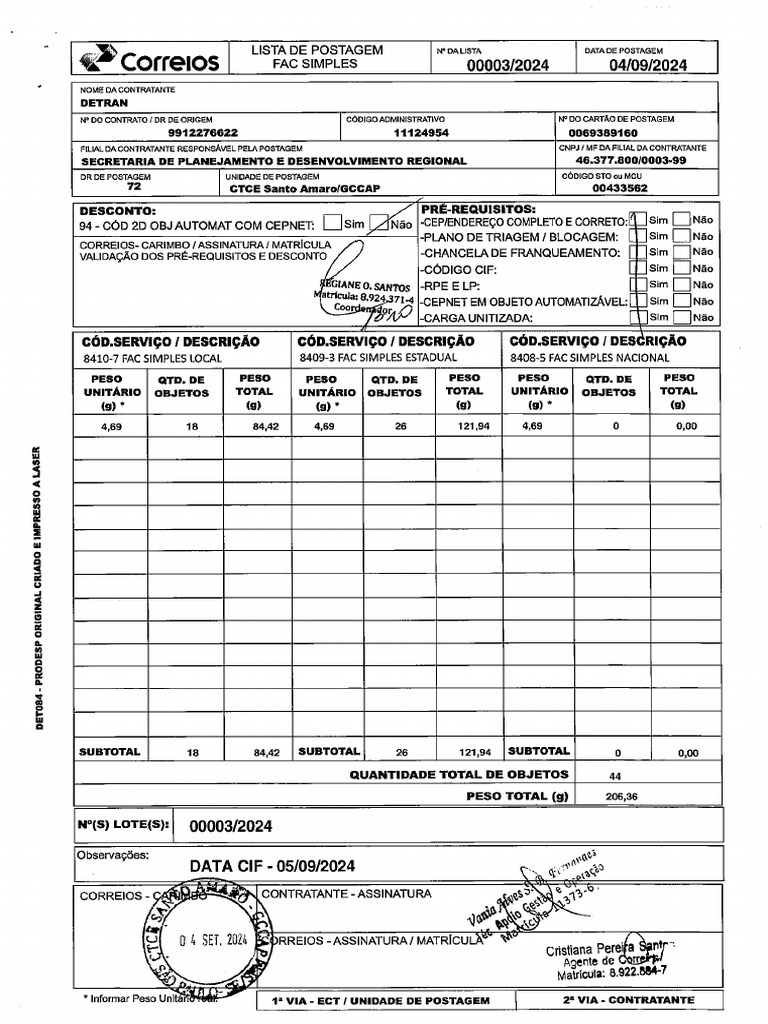 Lista Postagem Fac 2 | PDF