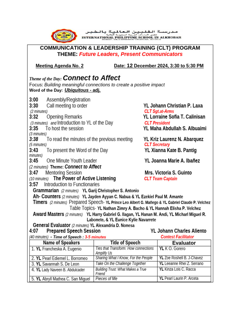 Session 2 Agenda | PDF