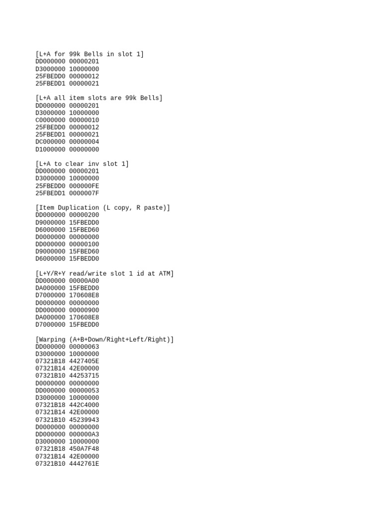 ACNL Citra Cheat Codes Guide | PDF