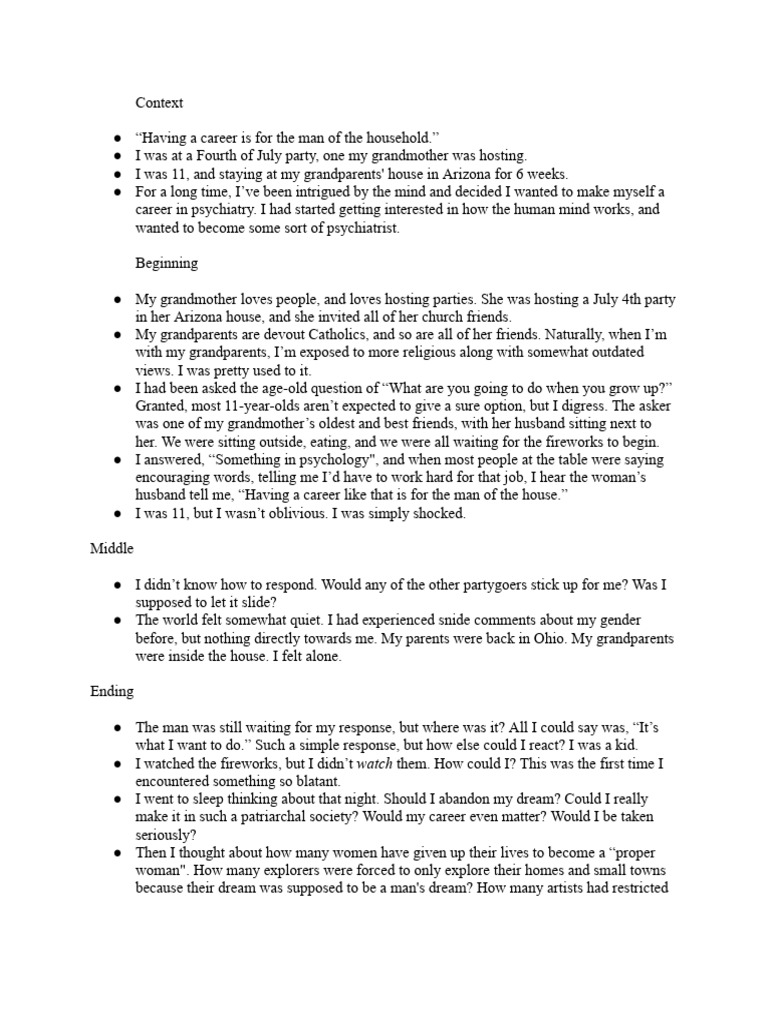 Comp I Narrative Outline | PDF