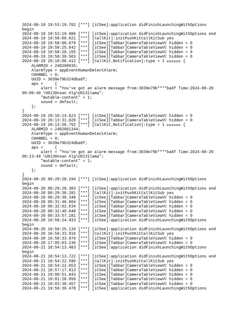 App Debug Log | PDF | Computing