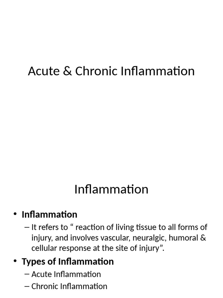 Acute Chronic Inflammation | PDF | Inflammation | White Blood Cell