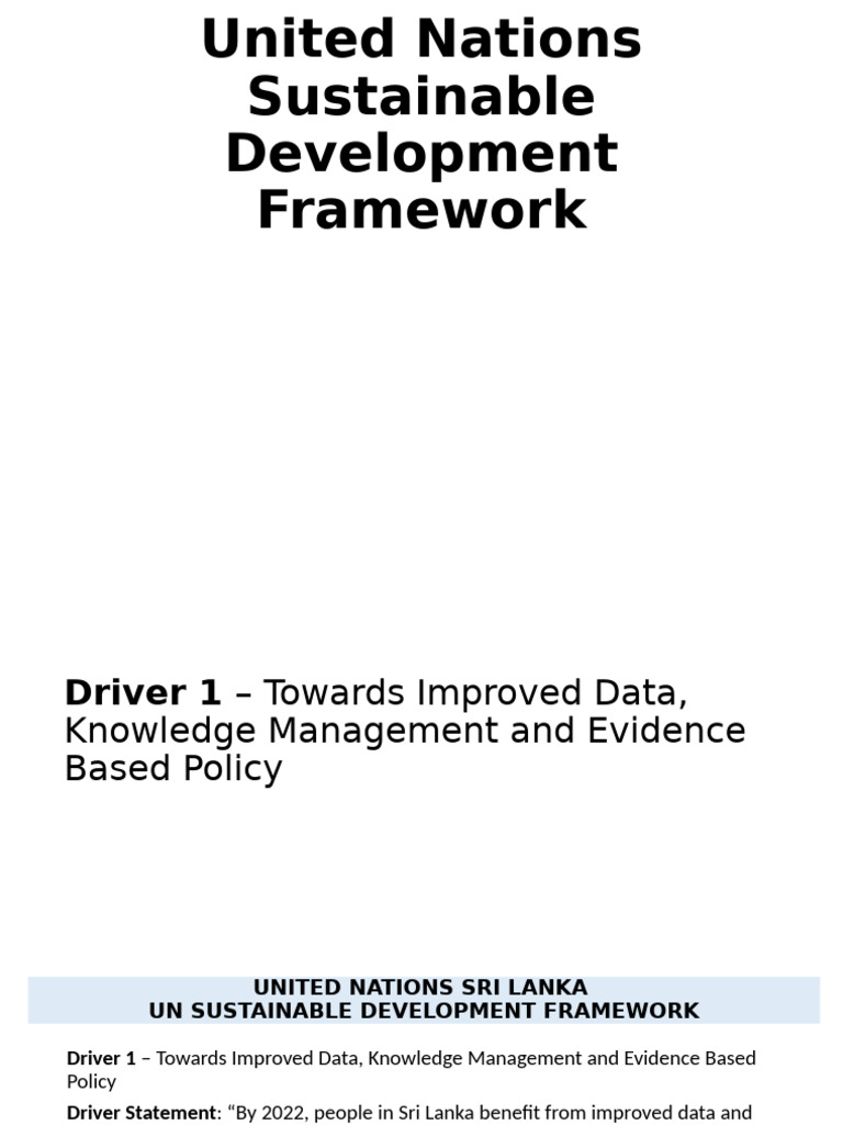 UNSDF Driver Presentation | PDF | Climate Resilience | Sustainability