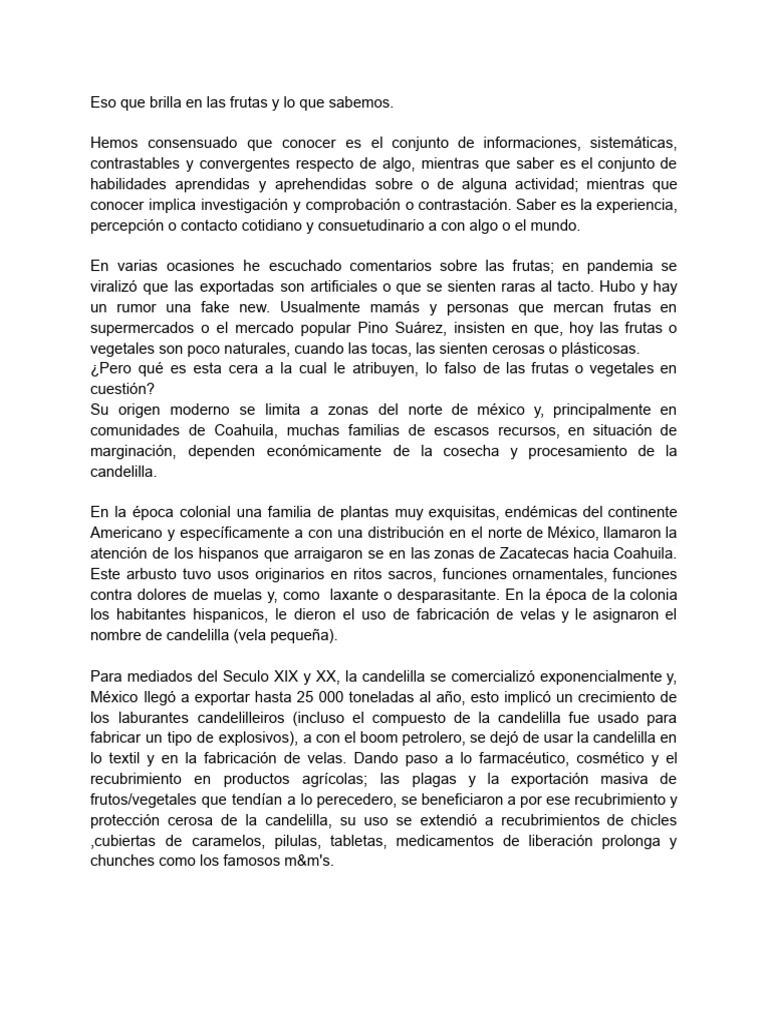 Eso que brilla en las frutas | PDF | México