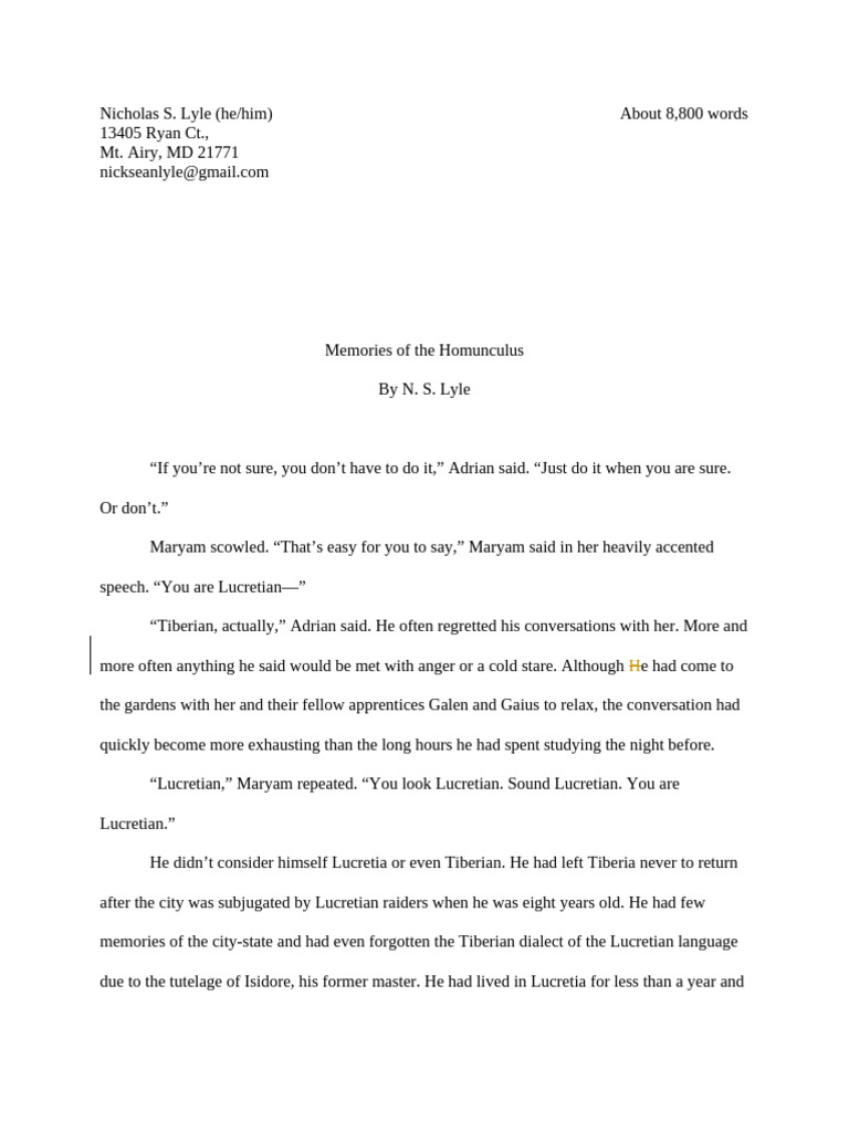Homunculus Creation and Identity Struggles | PDF | Dream
