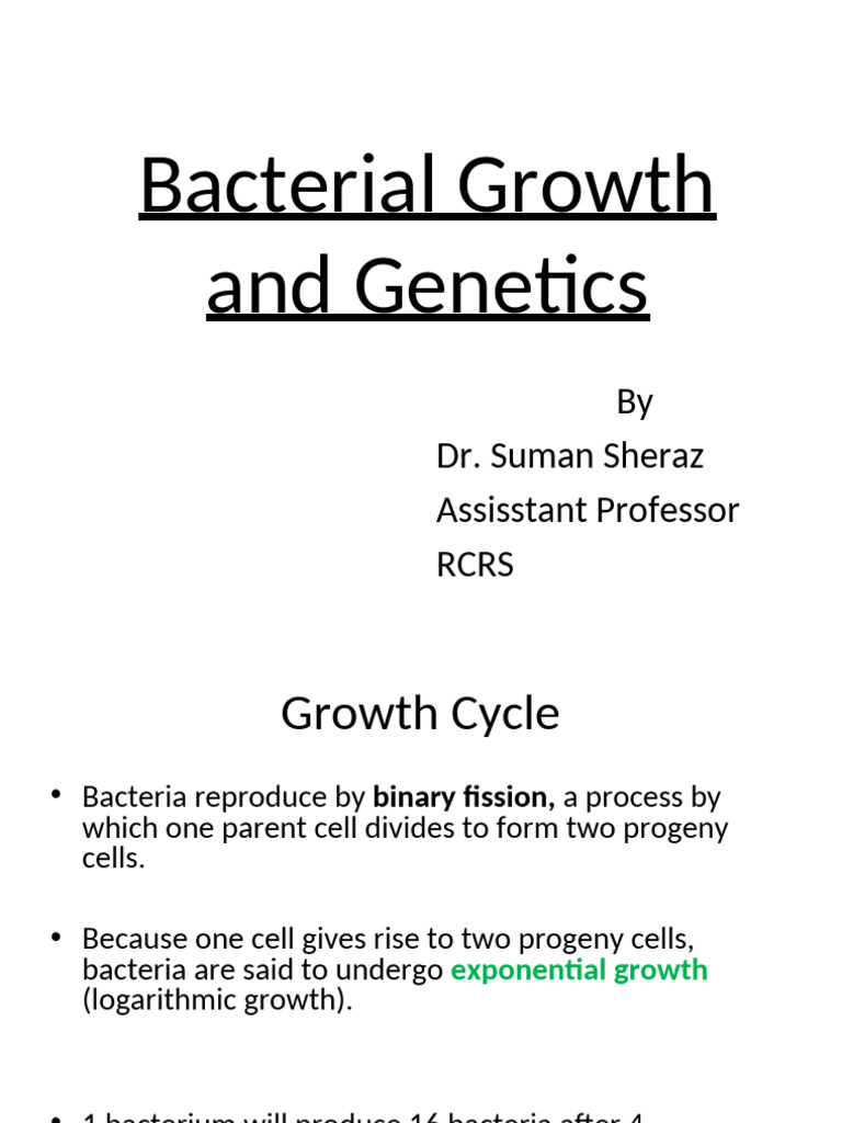 Bacterial Growth and Genetics | PDF | Cellular Respiration | Bacteria