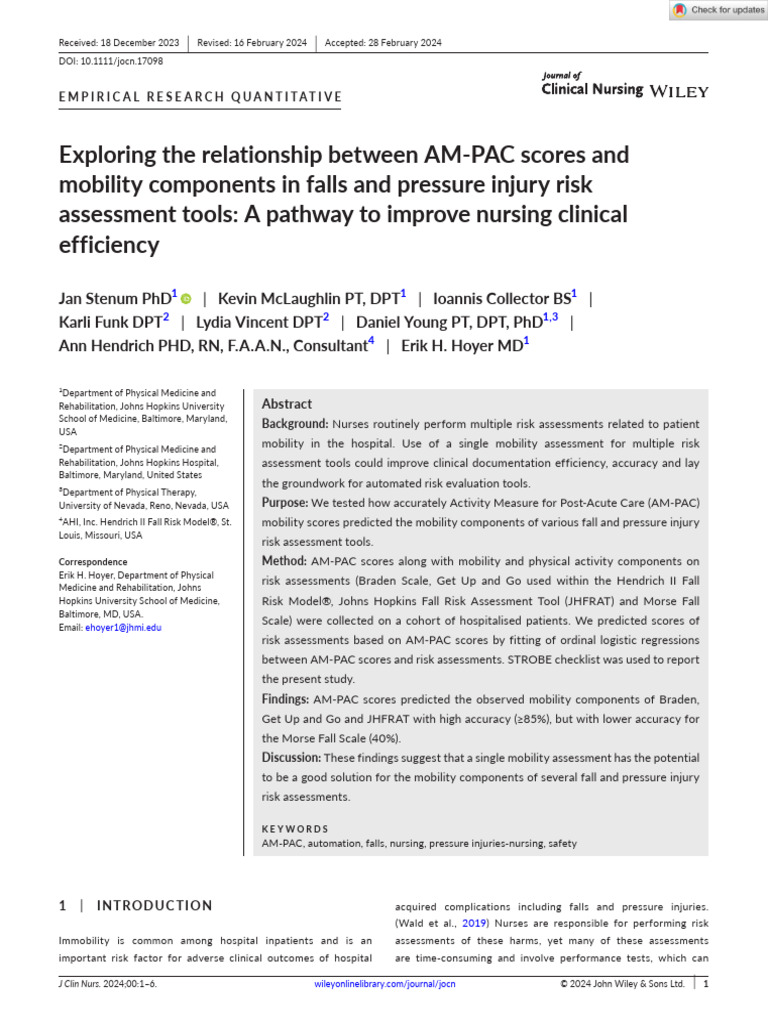 Journal of Clinical Nursing - 2024 - Stenum - Exploring the ...