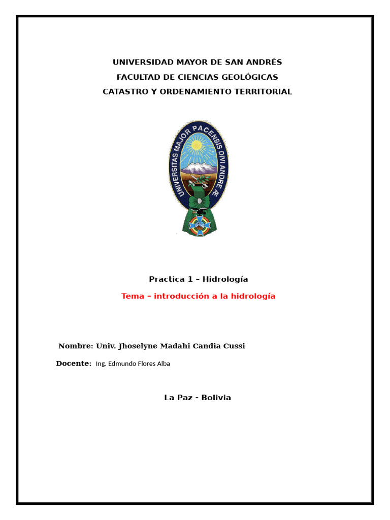 Prac1 MadahiCandia | PDF | Agua | Hidrología