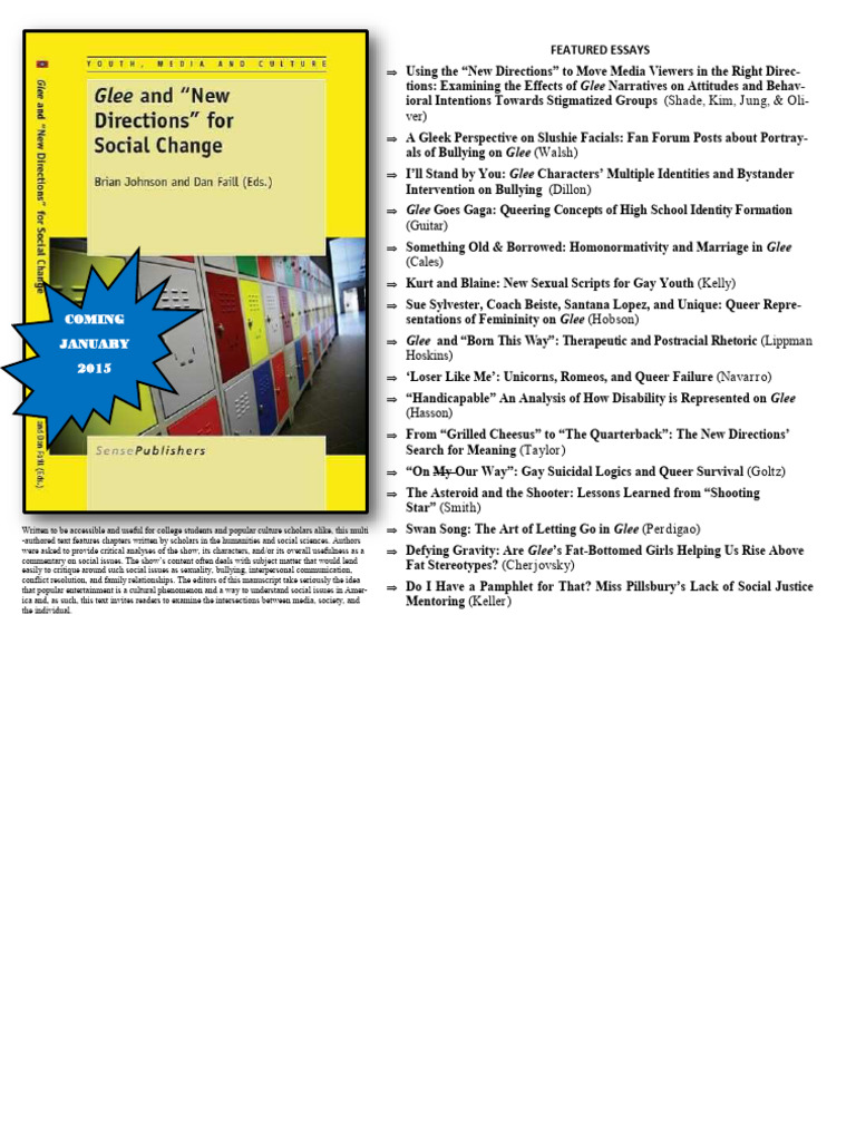 Glee and New Directions for Social Chan (1) | PDF | Glee (TV Series ...