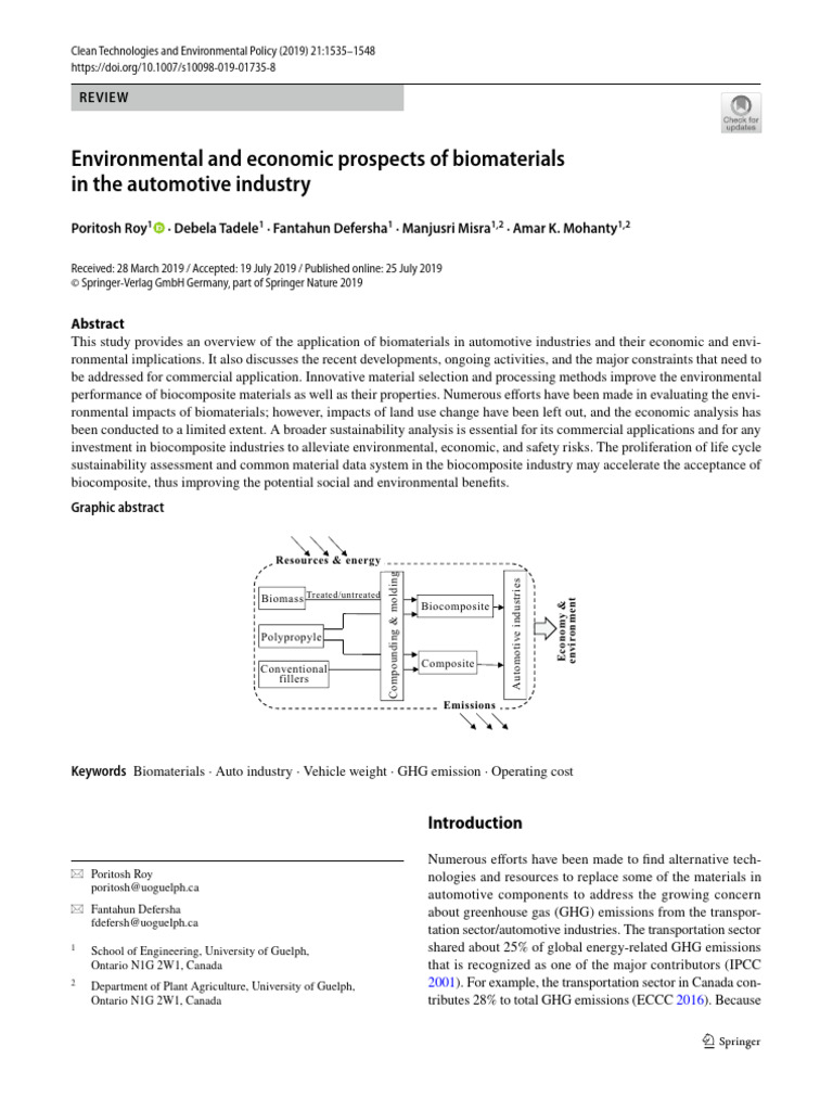Biomaterials in Automotive Industry Review | PDF | Composite Material ...