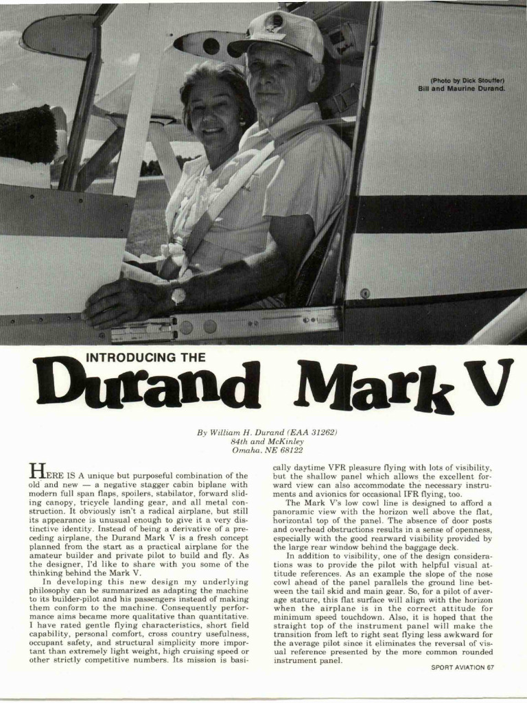 Introducing the Durand Mark V | PDF | Biplane | Airplane