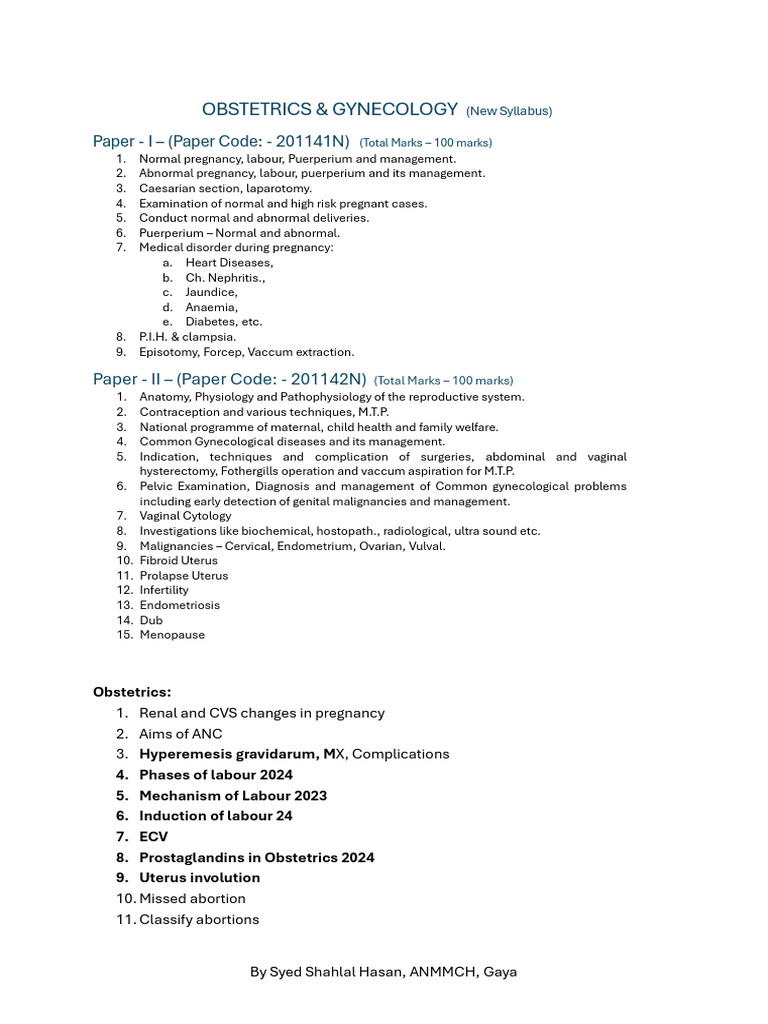 Obs & Gyne | PDF | Childbirth | Pregnancy