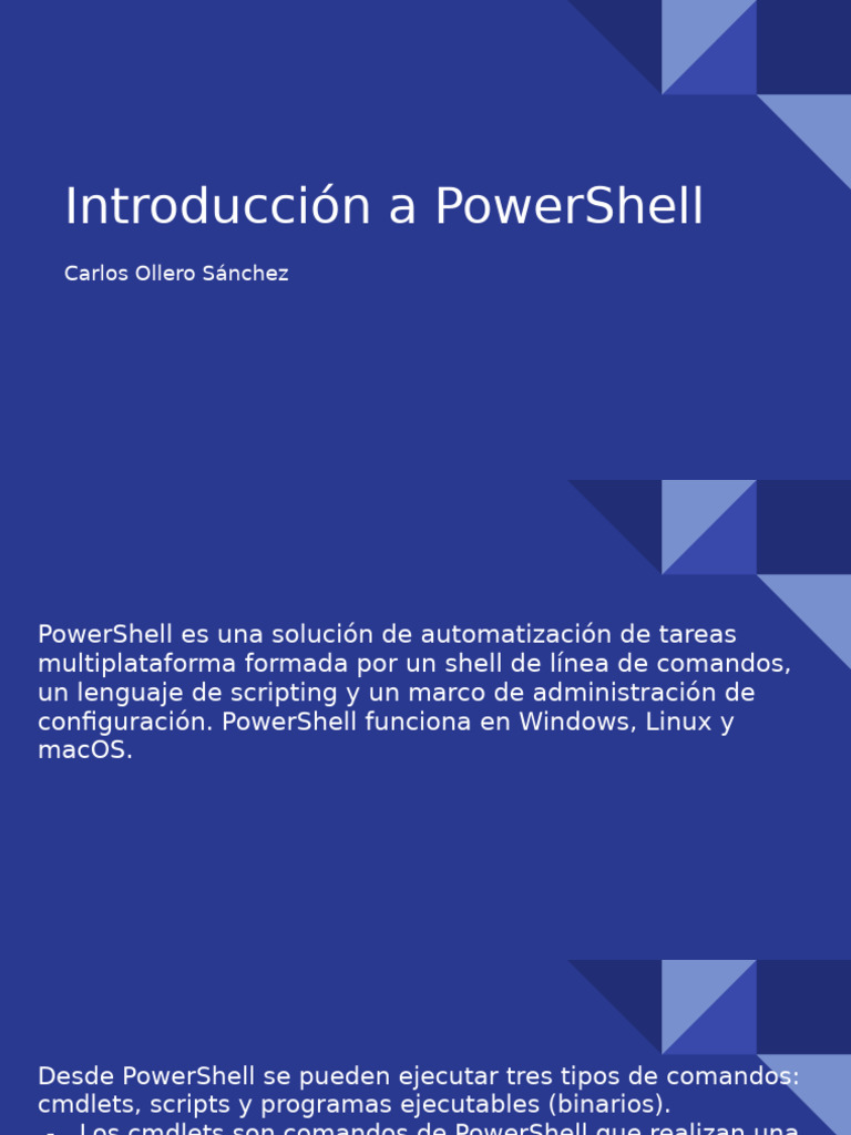 Introducción a PowerShell | PDF | Lenguaje de escritura | Ciencias de la Computación