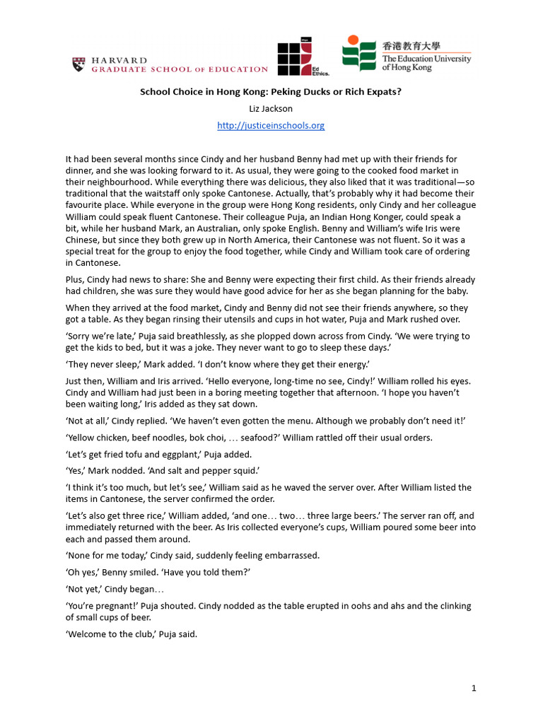 Social Justice Case Study SCH Choice in Hong Kong | PDF | Homework