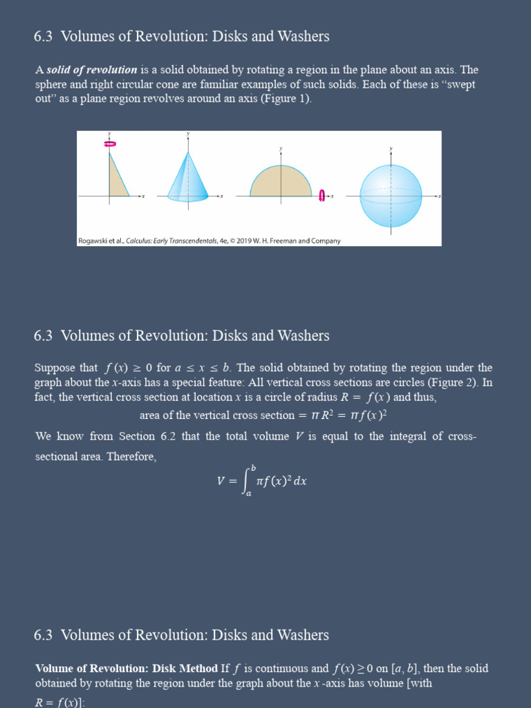 6.2VolumesbyDisks and Washers | PDF | Geometric Shapes | Euclidean Geometry