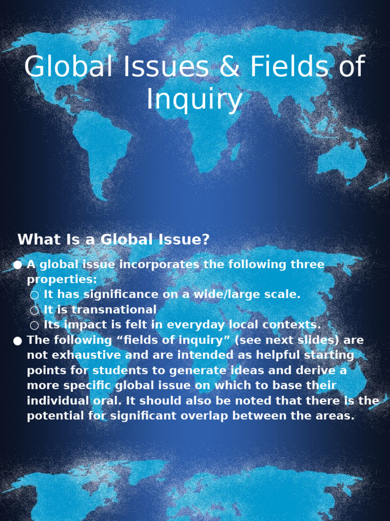 Understanding Global Issues and Inquiries | PDF | Society ...