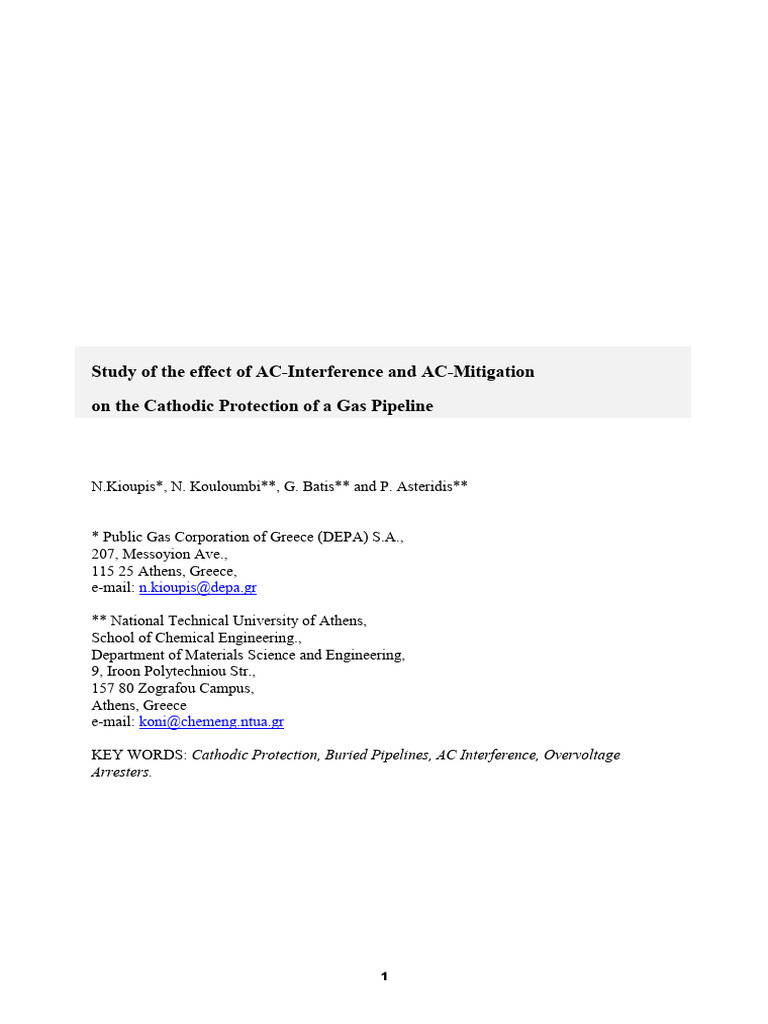 Study of the Effect of AC Interference o | PDF | Alternating Current ...